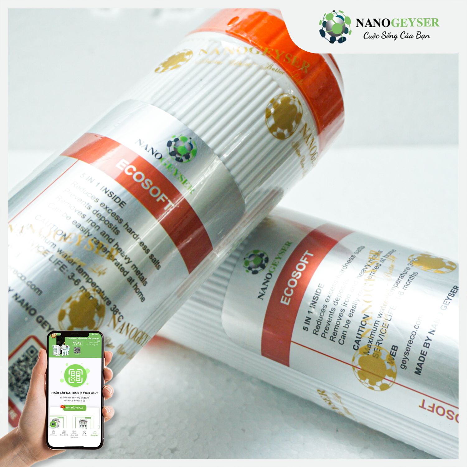 Lõi lọc nước số 1 máy Geyser Ecosoft - Nano Geyser - Máy lọc nước hàng đầu Việt Nam