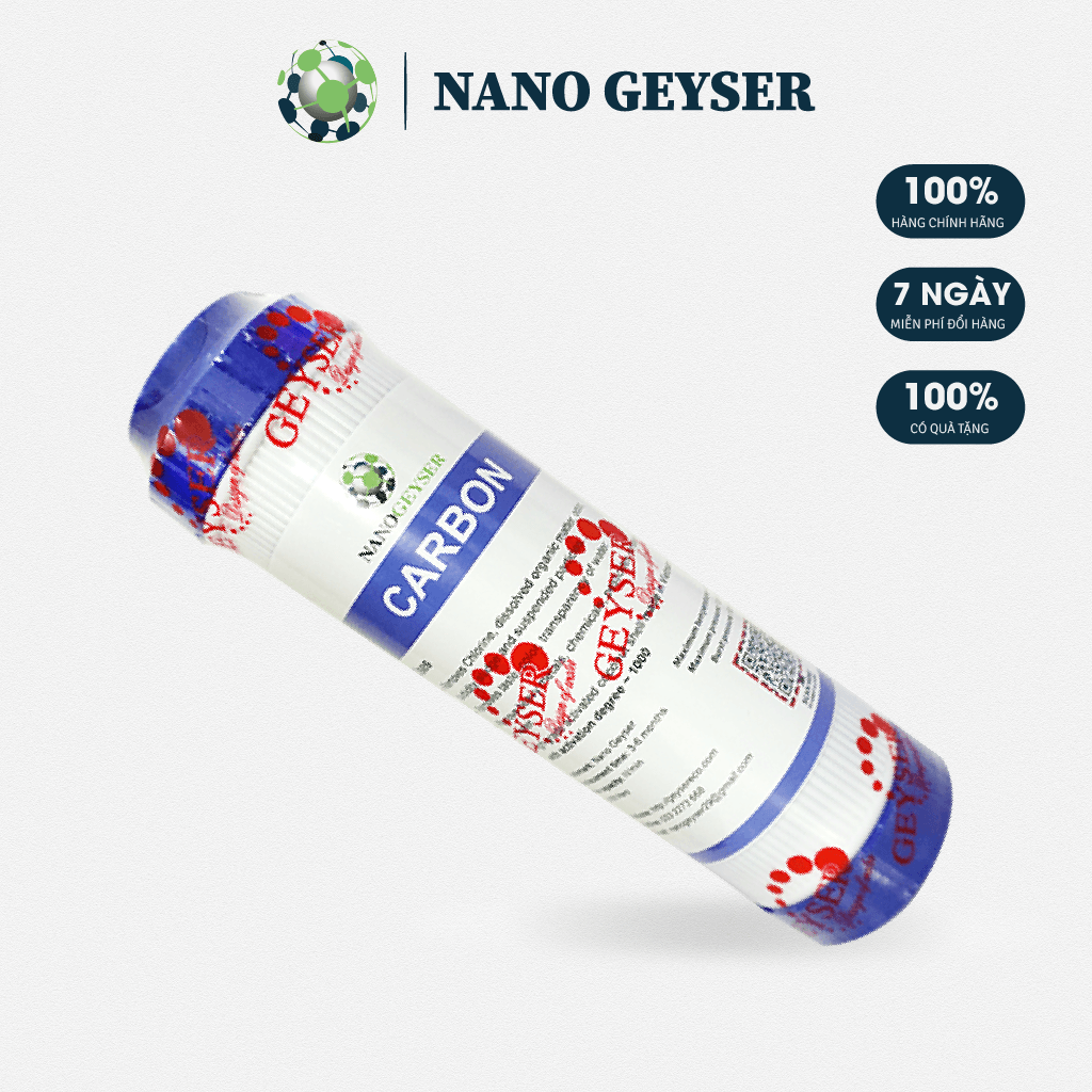 Lõi Carbon Nano Geyser Loại bỏ mùi vị, màu sắc, độ trong suốt của nước ...